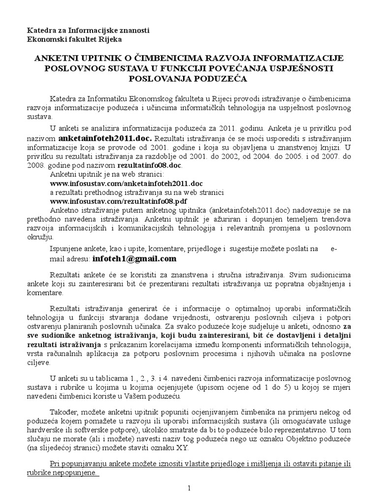 Primjer Ankete Za CRM | PDF