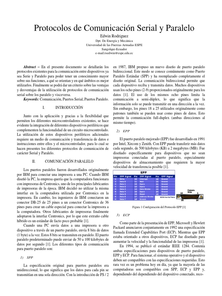 Protocolos de Comunicacion | PDF | Impresora (Computación) | Microcontrolador