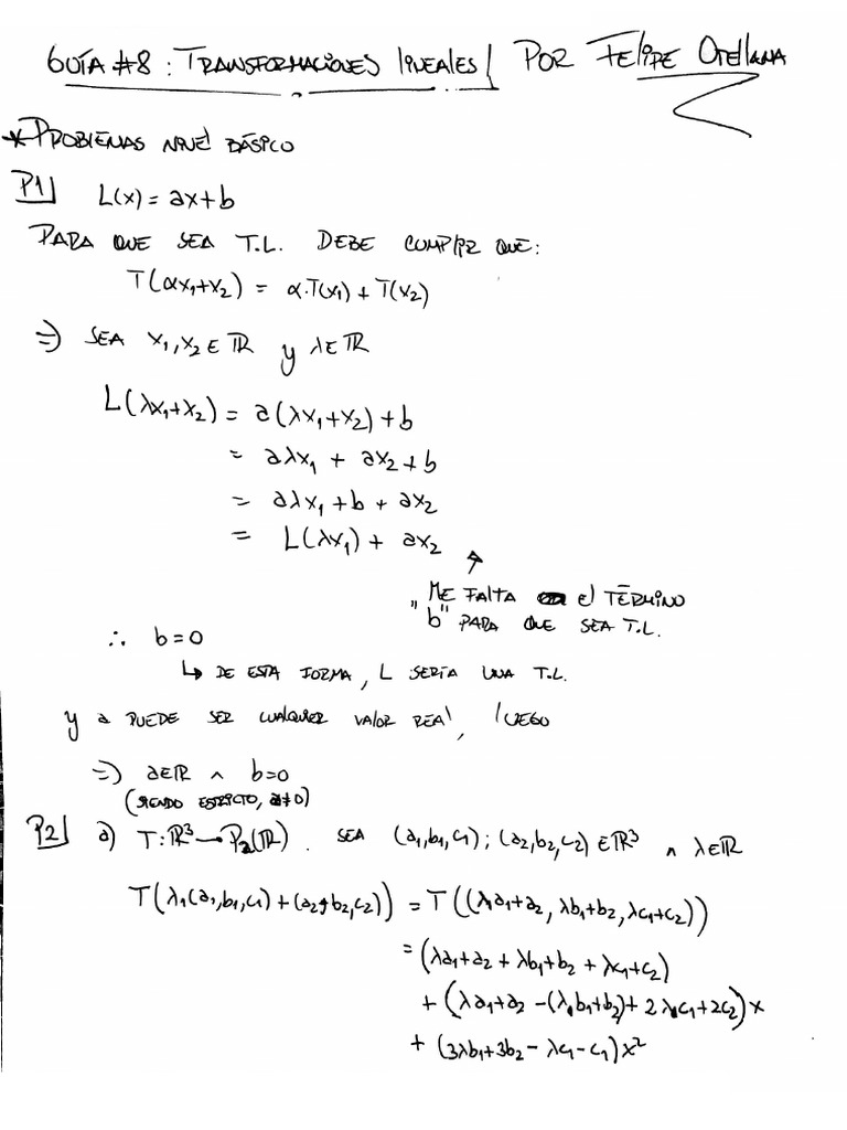 Ejercicios Resueltos Transformaciones Lineales | PDF