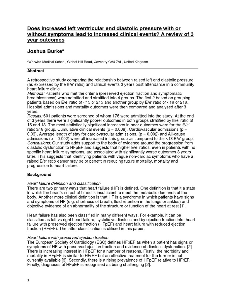 LVSD | PDF | Heart Failure | Diastole