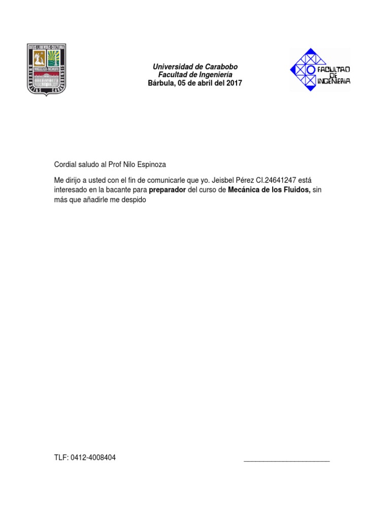 Universidad de Carabobo Membrete | PDF