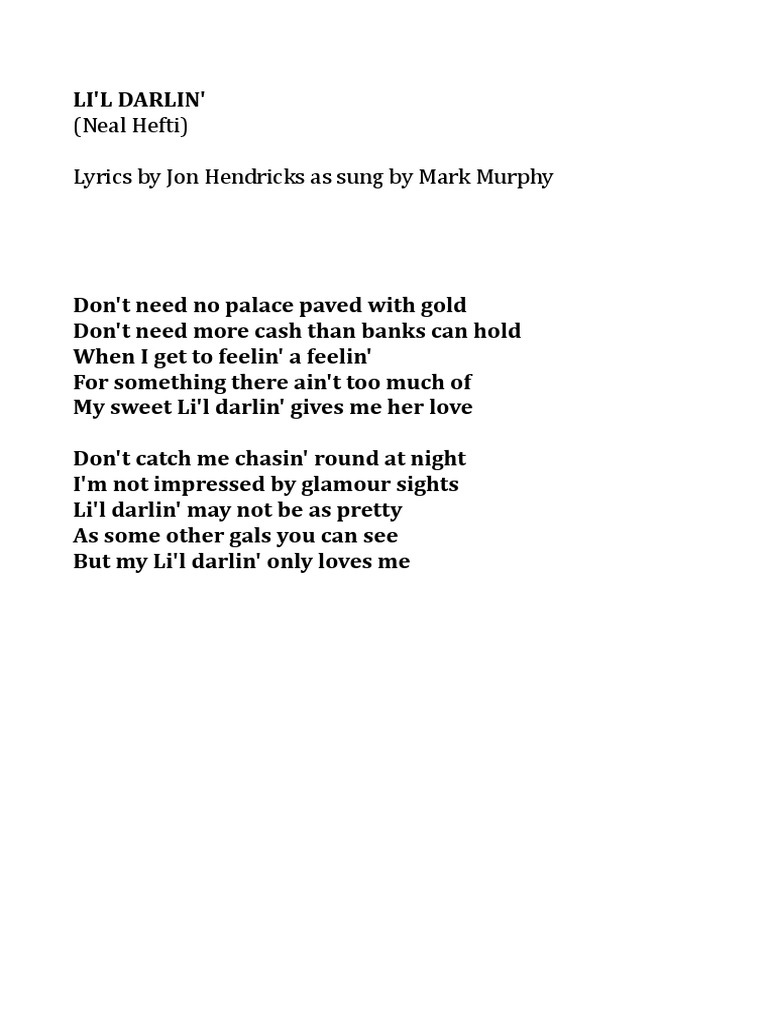 LIL DARLIN Hendricks Lyrics | PDF | Popular Music | American Music People