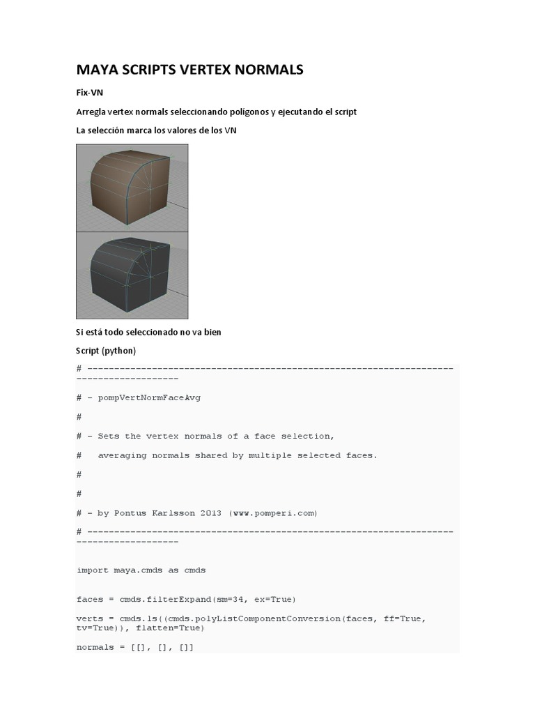 Maya Scripts Vertexnormals | PDF