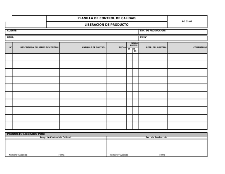 Diagrama De Control De Calidad En Excel Las 7 Herramientas B