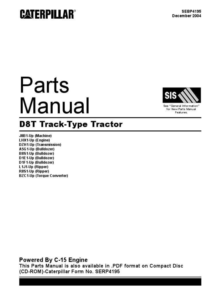 Manual Partes D8T | PDF | Équipement | Ingénierie des transports