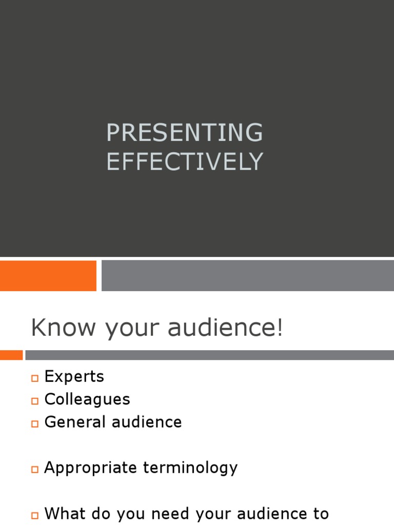 Presenting Effectively | PDF | Neuropsychological Assessment | Human ...