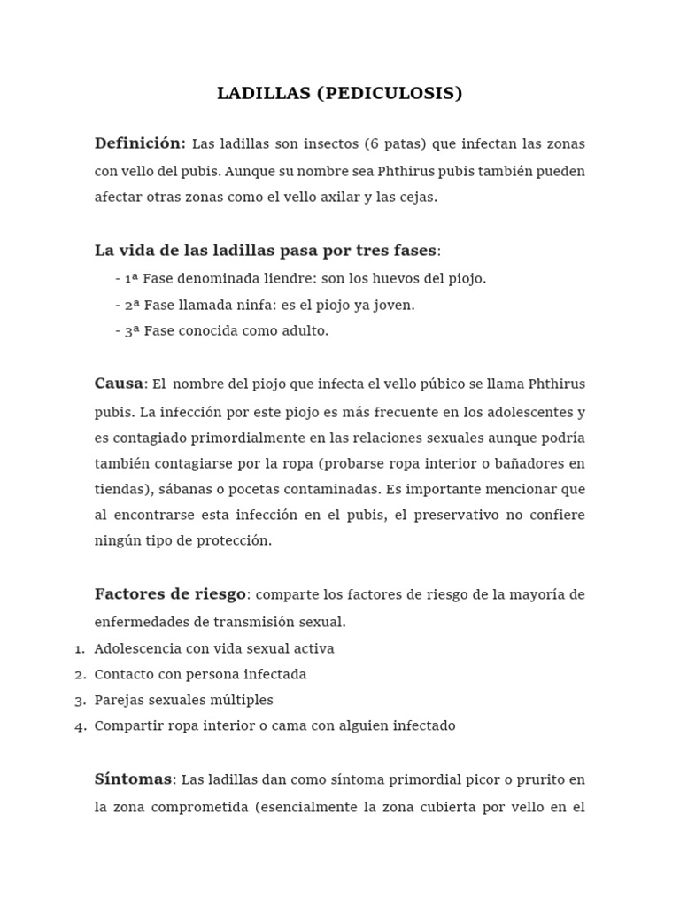 Ladillas (Pediculosis): Definición, Causa, Síntomas, Diagnóstico y ...