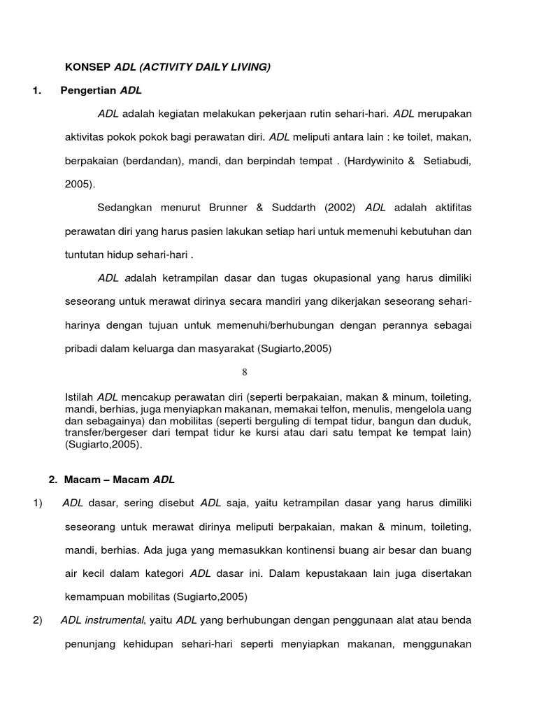 Pengertian dan Pengukuran ADL | PDF