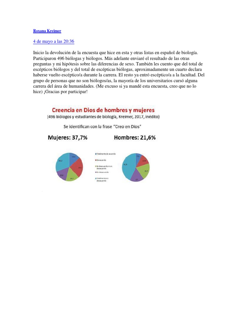 Roxana Kreimer | PDF | Evidencia | Science