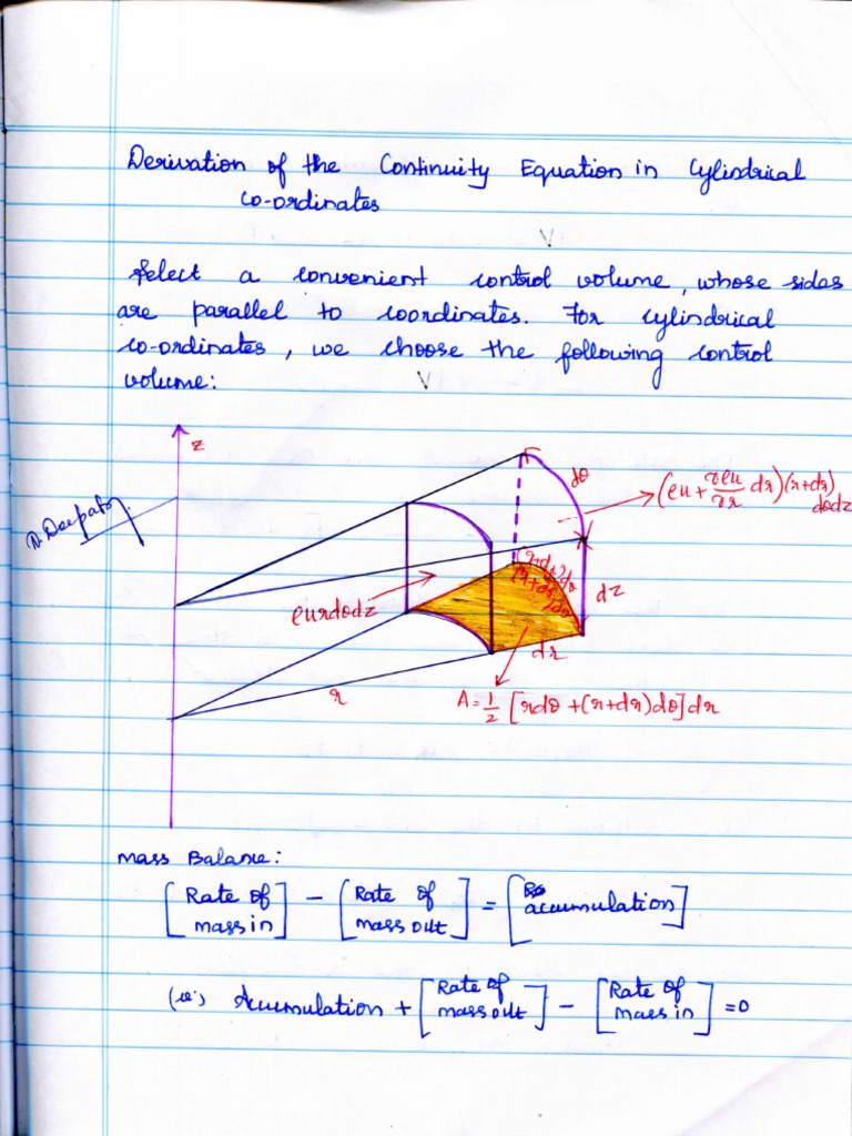 Transport Phenomena Equation Of Continuity Curvilinear Co Ordiantes Pdf Nature Transport