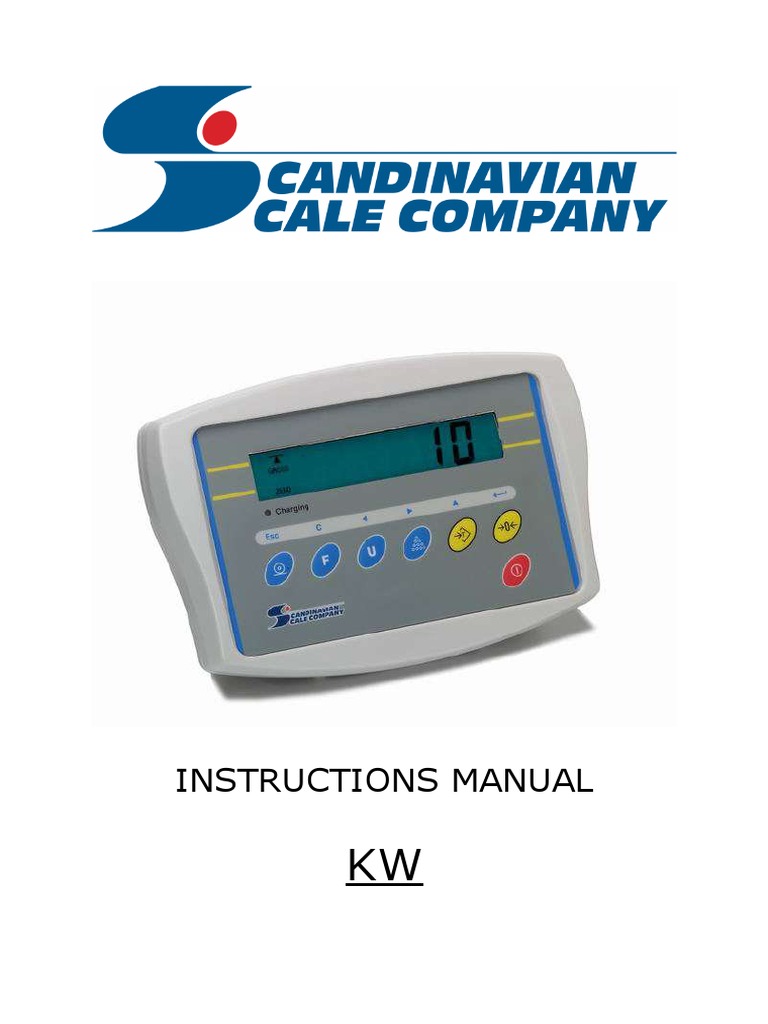 TSCALE Kw-Instruktionsmanual Eng | PDF | Weighing Scale | Electrical Connector