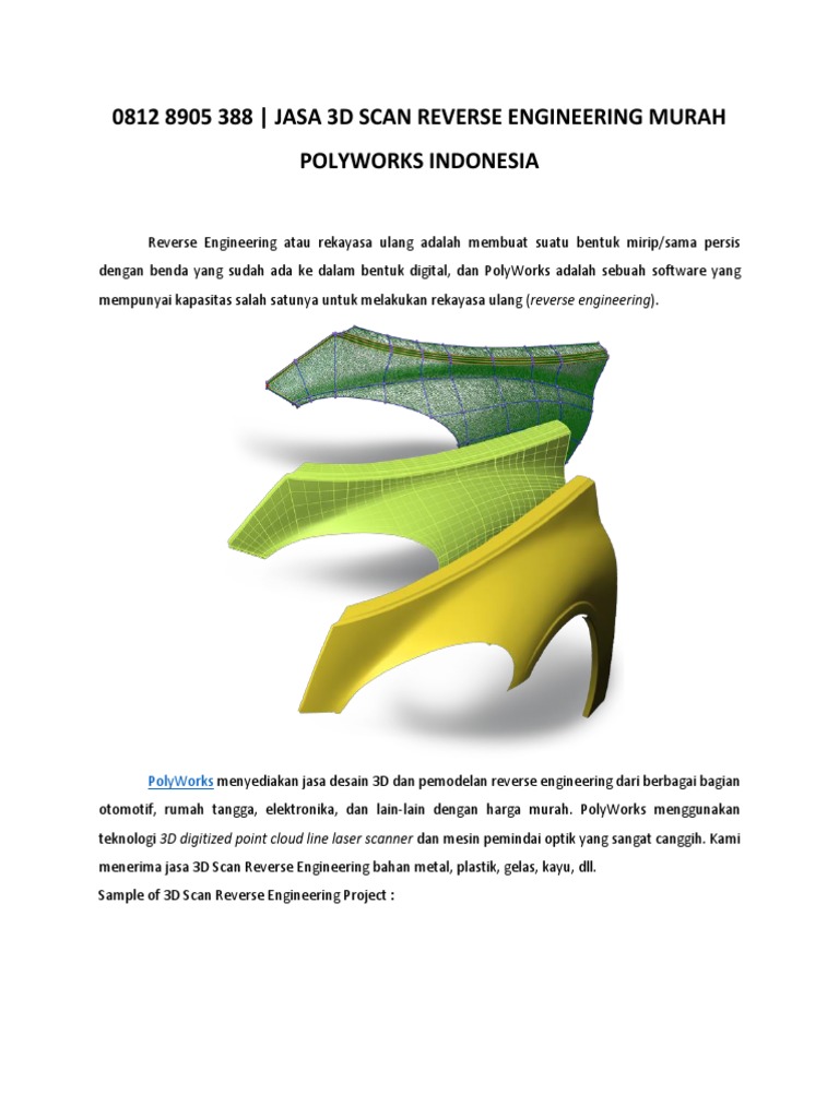 0812 8905 388 Jasa 3d Scan Reverse Engineering Murah Polyworks