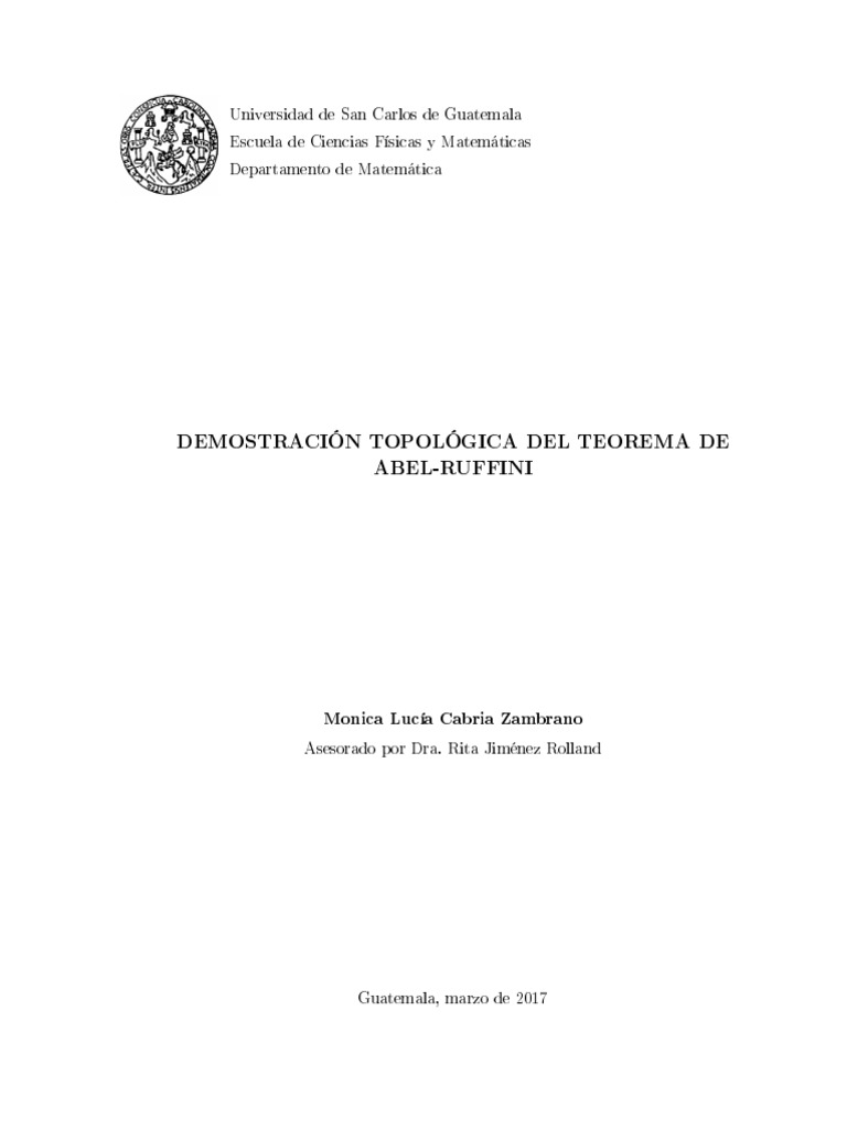 Tesis Usac | PDF | Número complejo | Grupo (Matemáticas)
