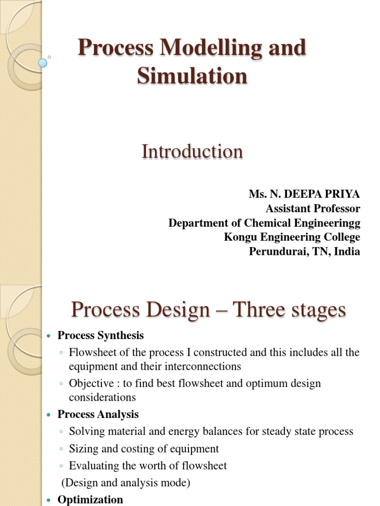 Process Modelling and Simulation - Introduction | PDF | Mathematical ...