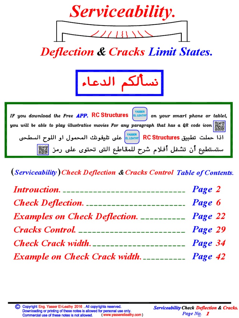 13 - (Serviceability) Check Deflection and Cracks Control (2016) PDF | PDF