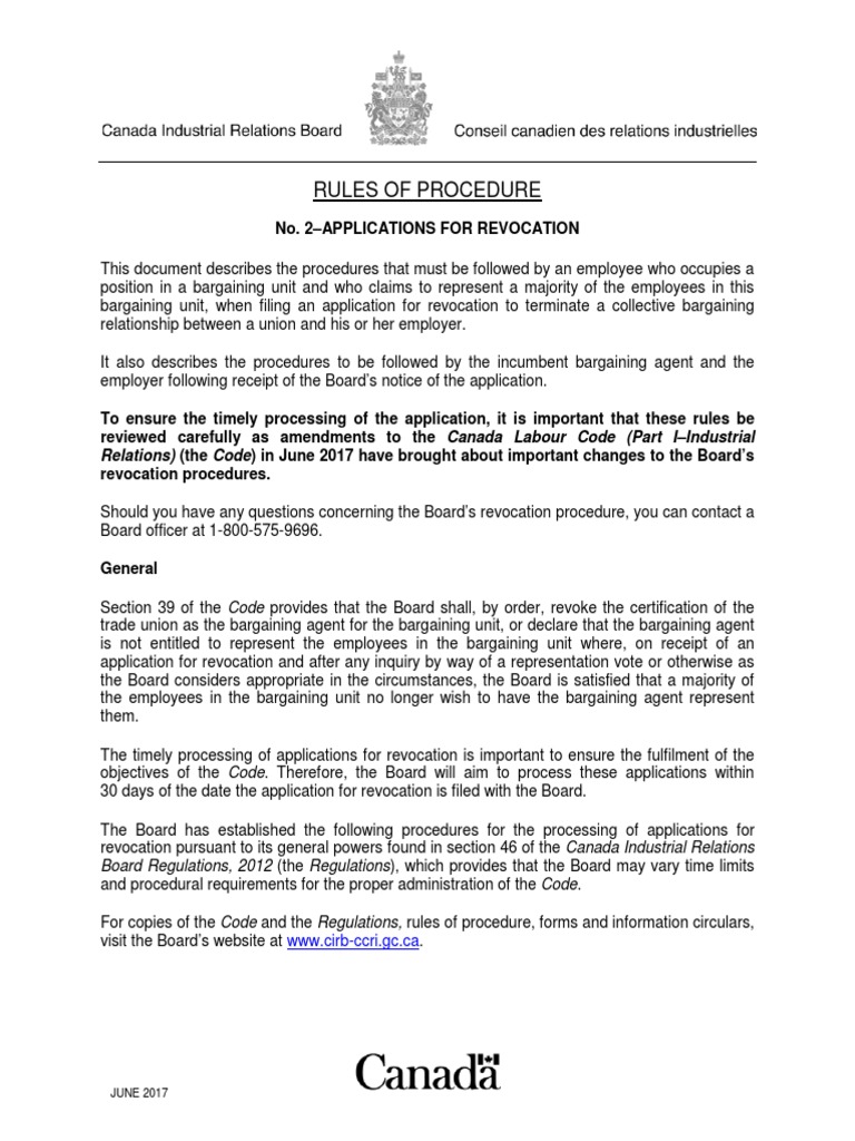Applications For Revocation | PDF | Employment | Trade Union