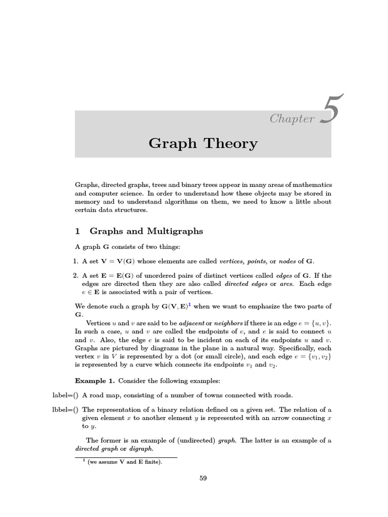 Graph Theory: 1 Graphs and Multigraphs | PDF | Vertex (Graph Theory ...