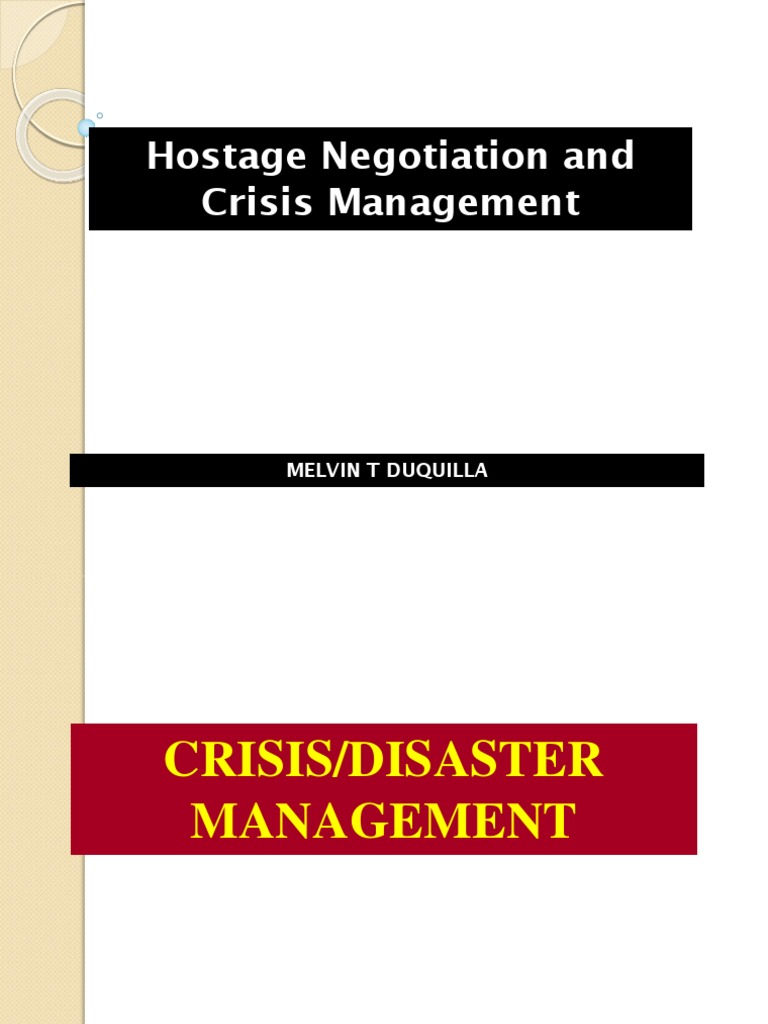 Crisis Management Hostage Negotiation | PDF | Crisis Management ...