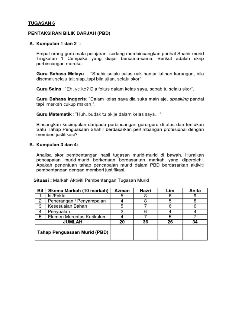 Tugasan 6 & 7 (PBD & PPM) | PDF