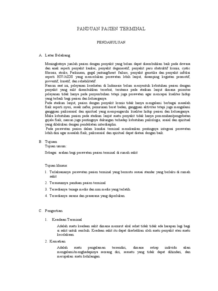 Panduan Pasien Terminal New Jci | PDF