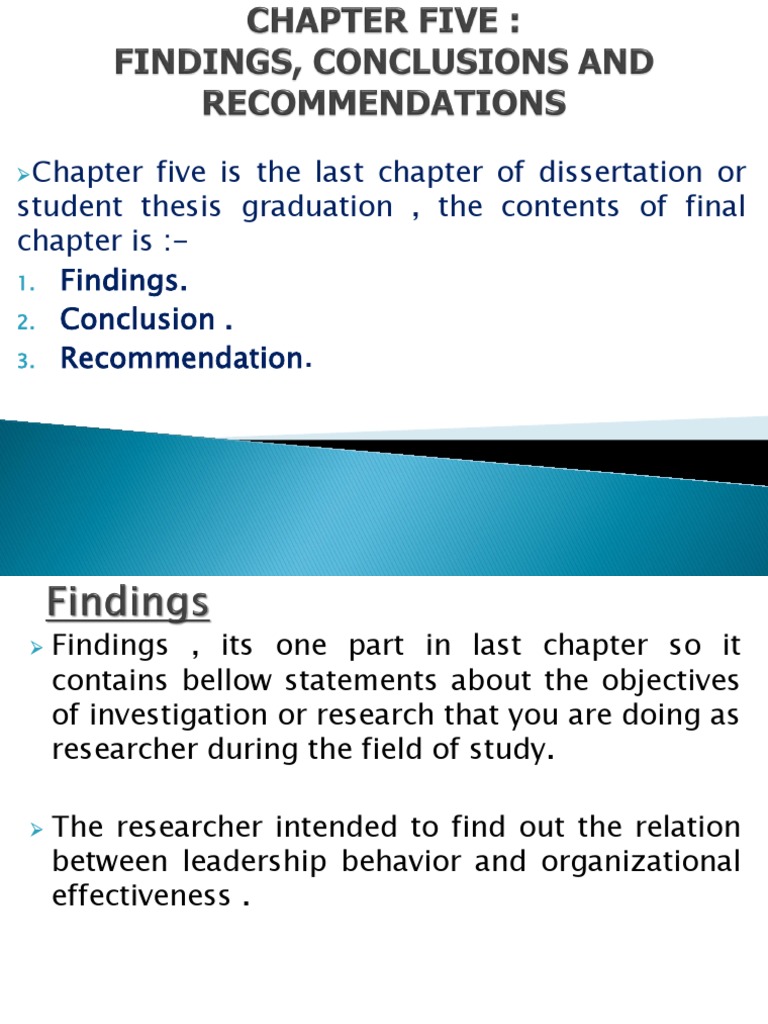 Chapter Five Format and Contents | PDF | Thesis | Leadership