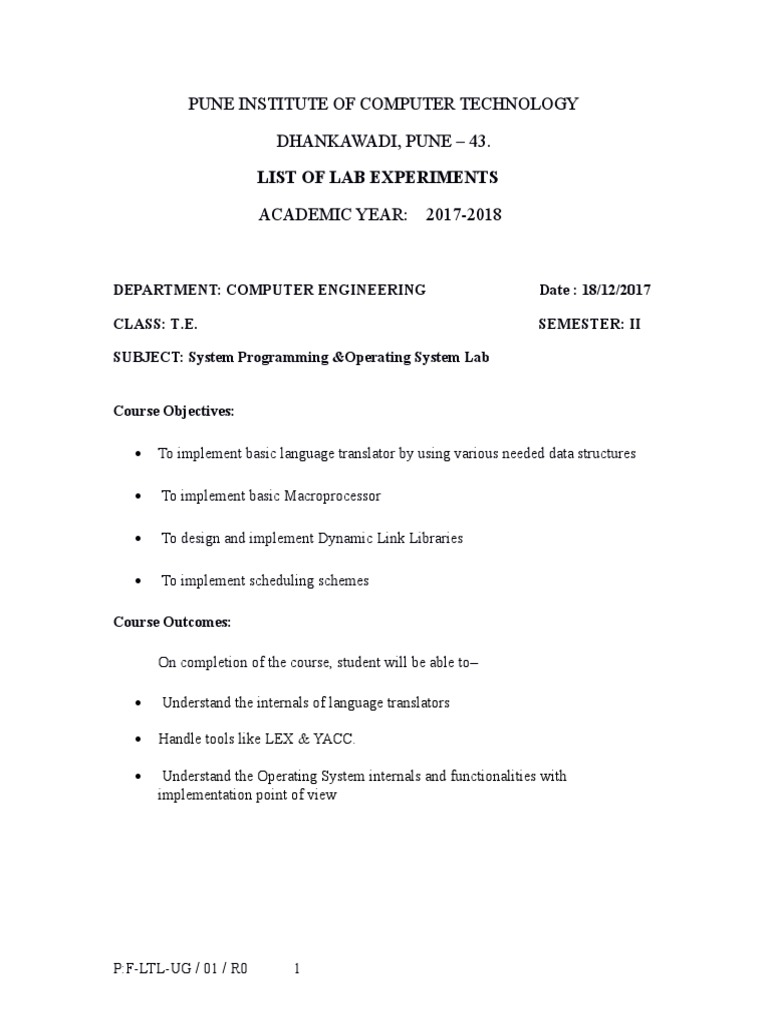 SPOS Assignment List17-18 | PDF | Compiler | Assembly Language