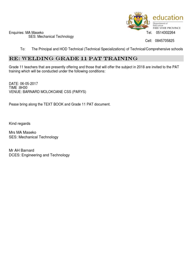 Grade 11 Pat Training | PDF