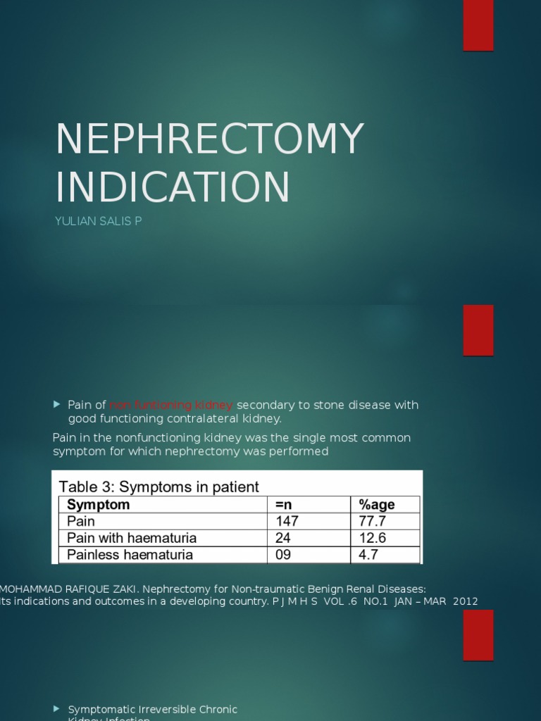 Nephrectomy Indication | PDF