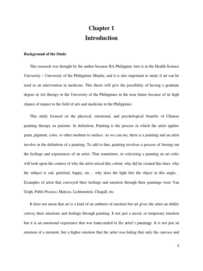Example of Chapter 1 and Review of Related Literature | PDF | Art ...