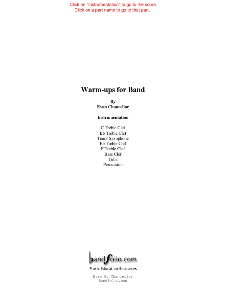 Band Warm-ups for Various Instruments | PDF | Art | Poetry