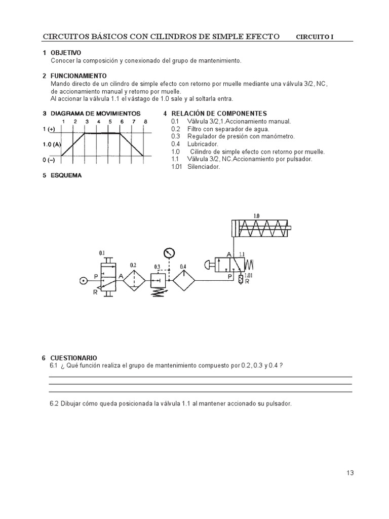 Circuitos-Basicos-De-Neumatica Ej1 Al 11 | PDF | Ingeniería mecánica | Science