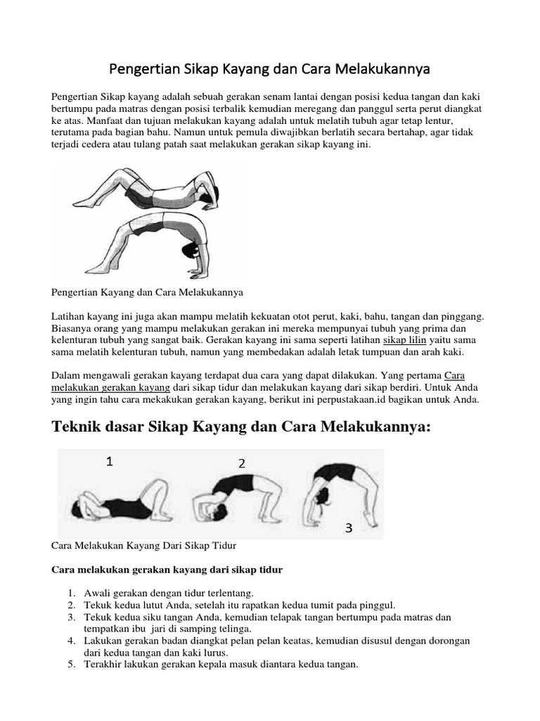 Pengertian Sikap Kayang Dan Cara Melakukannya Beserta Manfaat | PDF