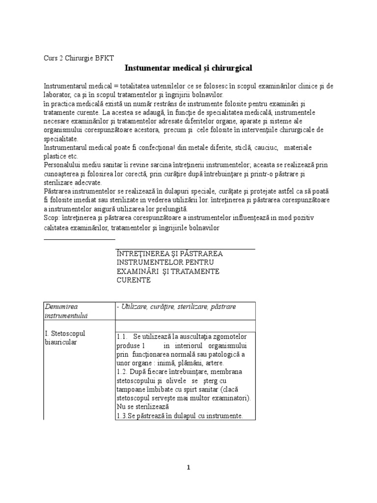 Curs 2 Chirurgie BFKT | PDF