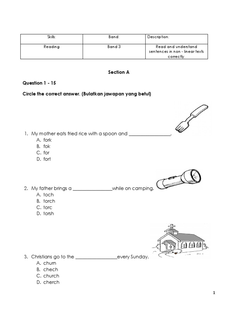 English Year 2 Paper 1 | PDF | Plants