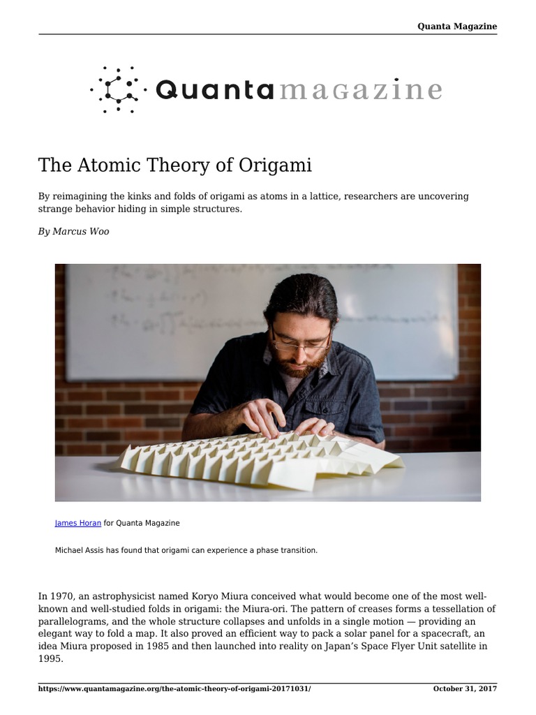 The Atomic Theory of Origami 20171031 | PDF | Origami | Crystal Structure