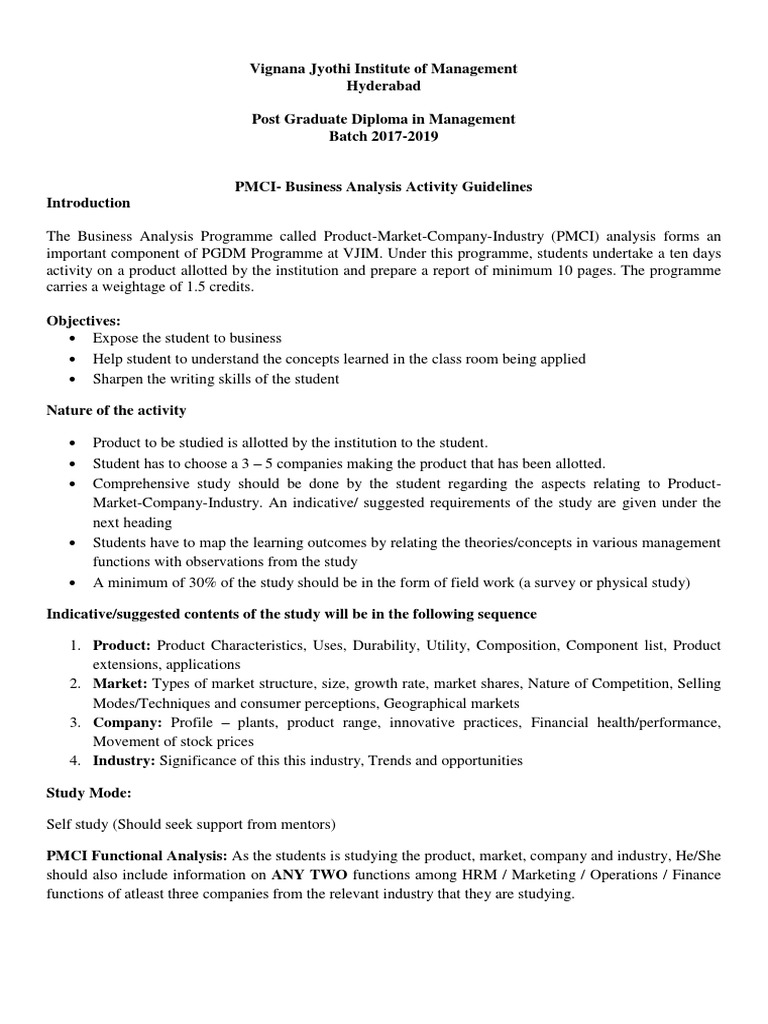 PMCI Guidelines | PDF | Master Of Business Administration | Market ...