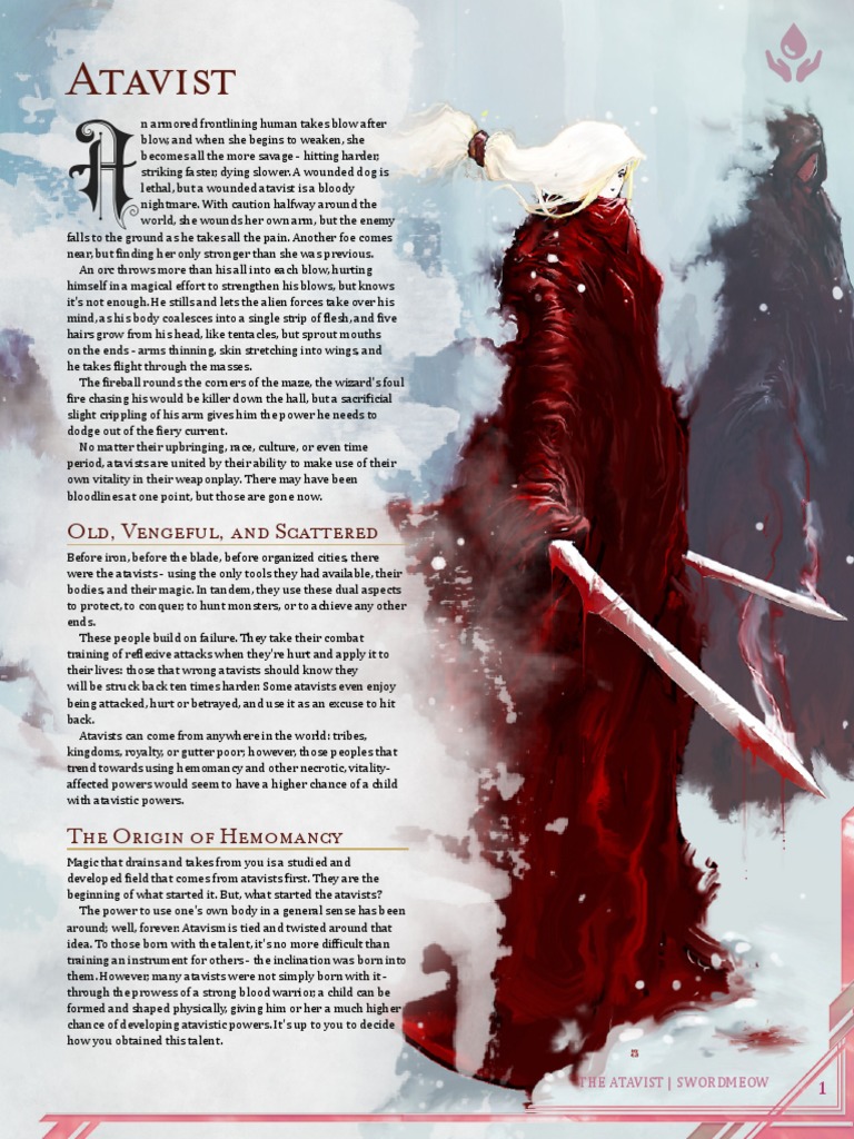 Atavist 5e Class | PDF | Leisure