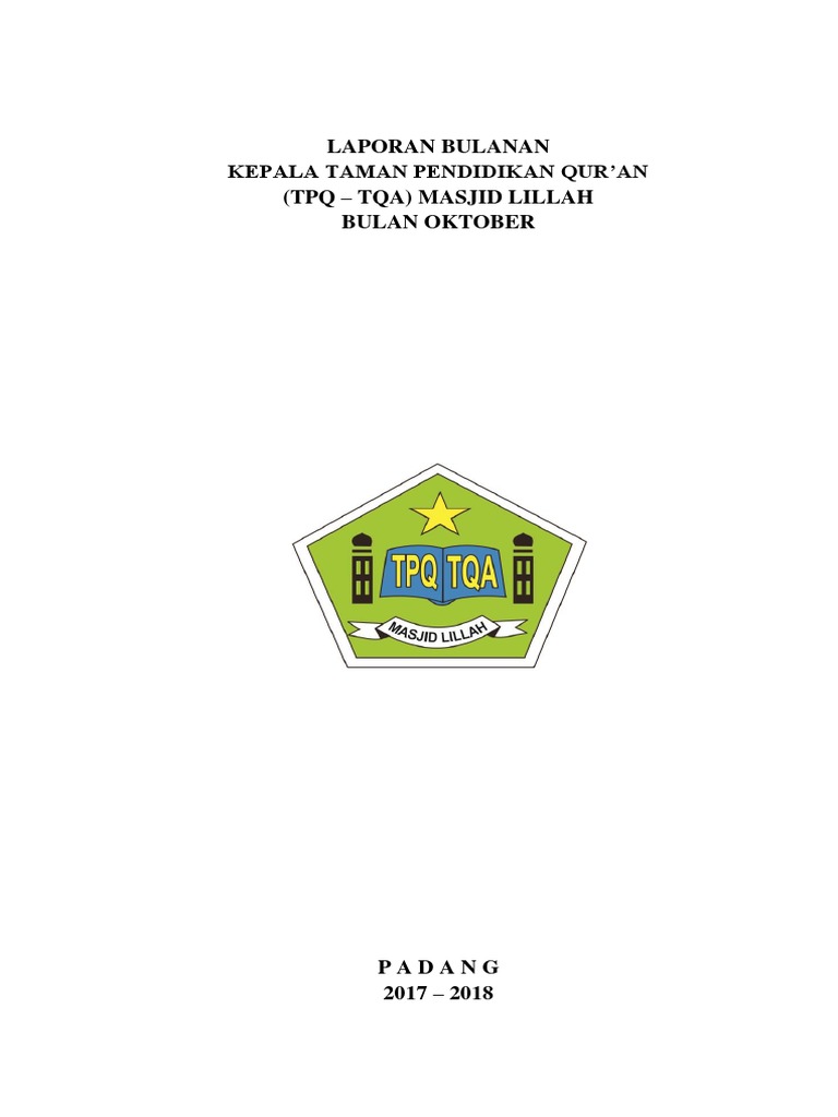 Cover Laporan Bulanan TPQ | PDF