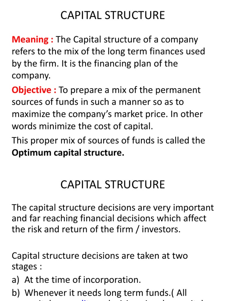 Capital Structure | PDF | Capital Structure | Financial Capital