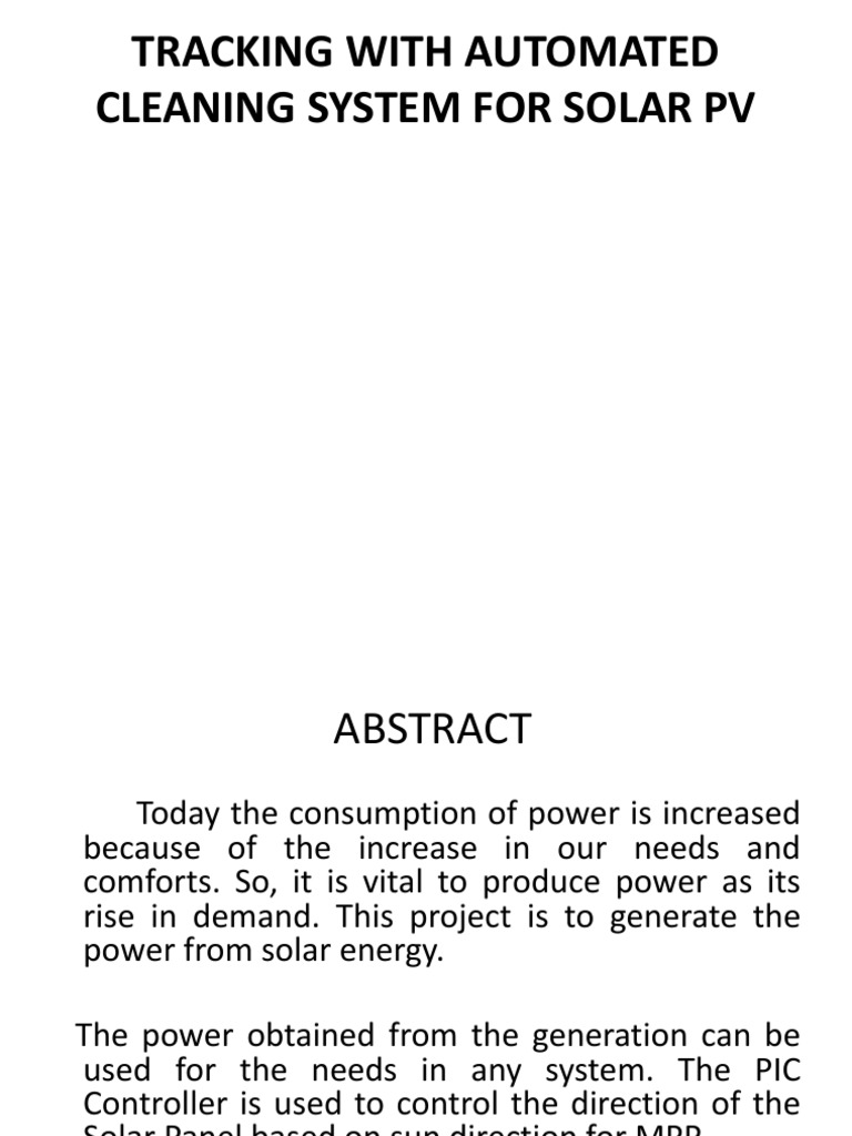 Automated Solar PV Tracking & Cleaning System | PDF | Microcontroller ...