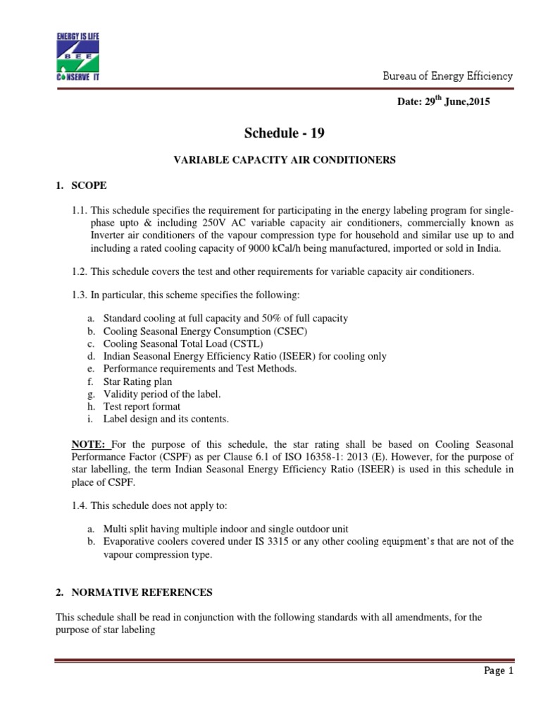 BEE Inverter AC | PDF | Air Conditioning | Electric Energy Consumption