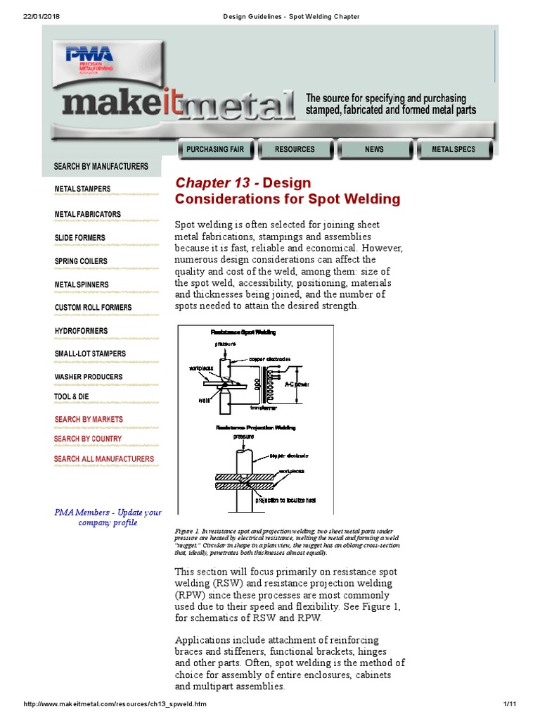 Design Guidelines - Spot Welding Chapter | PDF | Welding | Construction