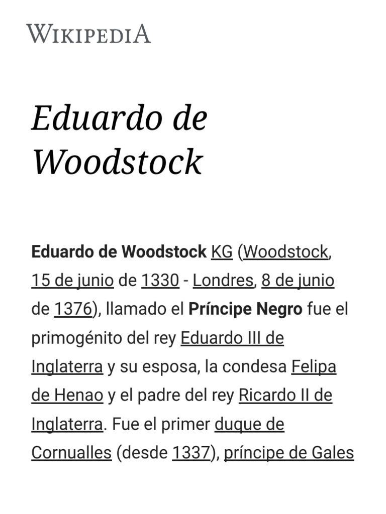 Eduardo, el Príncipe Negro de Inglaterra | PDF | Francia medieval ...