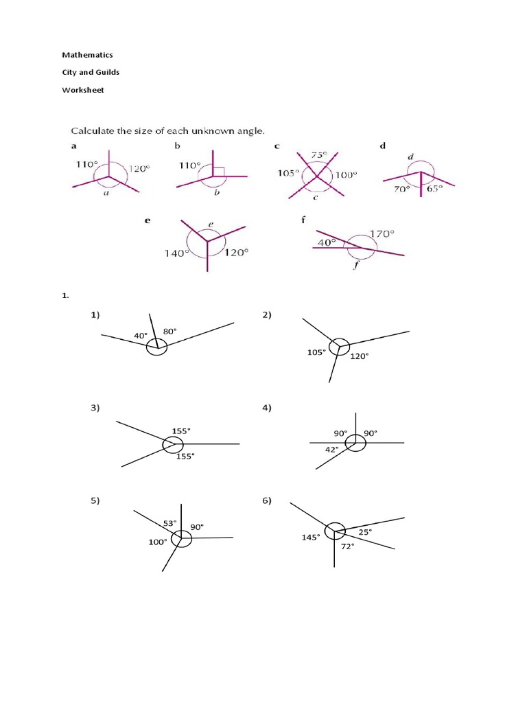 Mathematics City and Guilds Worksheet | PDF