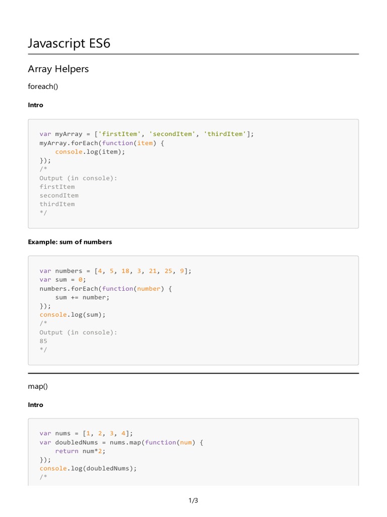 JS Es6 | PDF | Teaching Methods & Materials | Computers