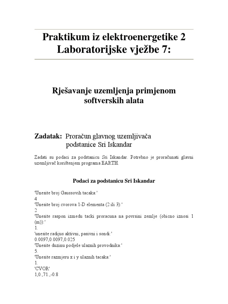 Praktikum Iz Elektroenergetike 2 - Laboratorijske Vjezbe 7 | PDF