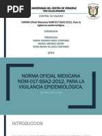 Norma Oficial Mexicana Nom-017-Ssa2-2012 | PDF | Vigilancia | Epidemiología
