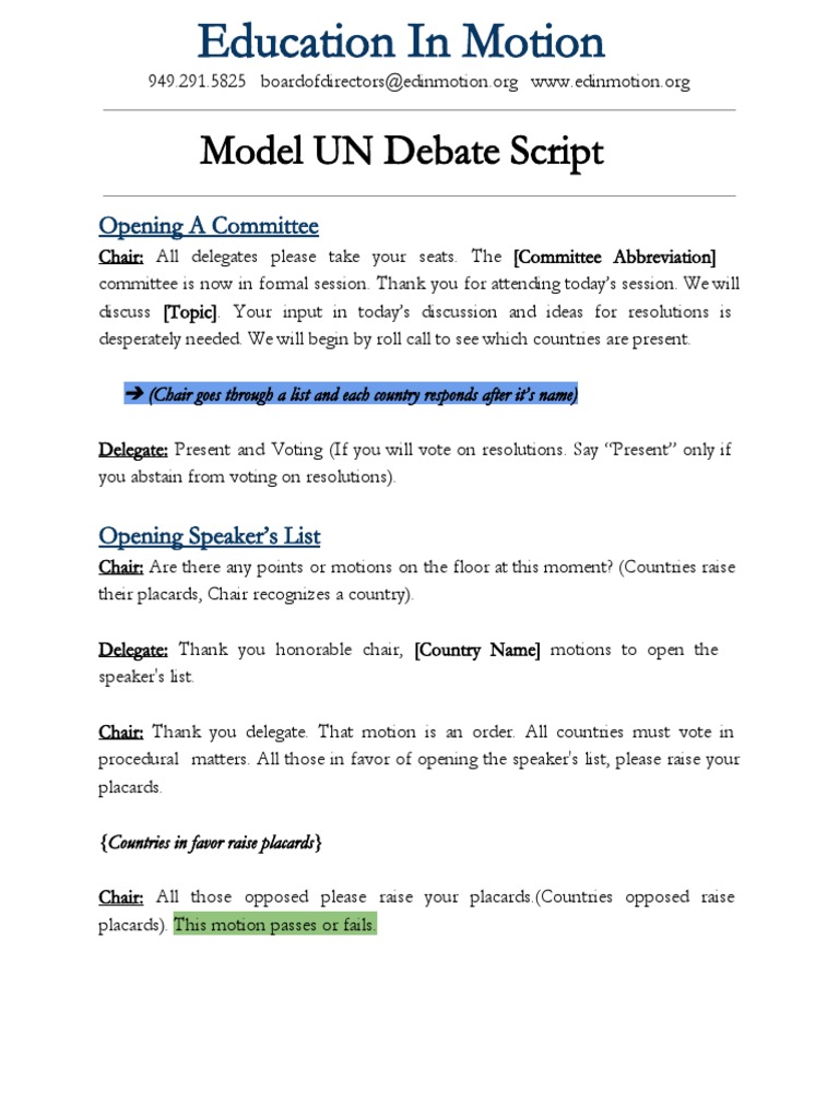 Mun Debate Script | PDF | Public Sphere | Government