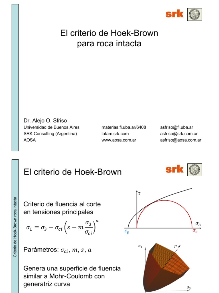 Criterio Hoek-Brown para Roca Intacta | PDF | Resistencia de materiales ...
