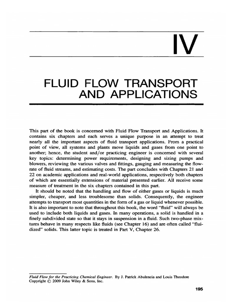 Fluid Flow Transport and Applications | PDF